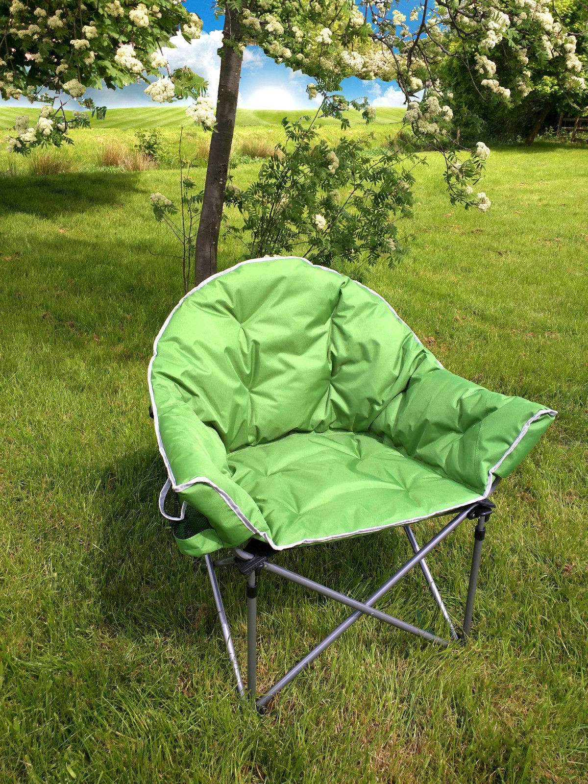 Crusader Comfort Extra Padded Folding Tub Camping Chair - Green ...